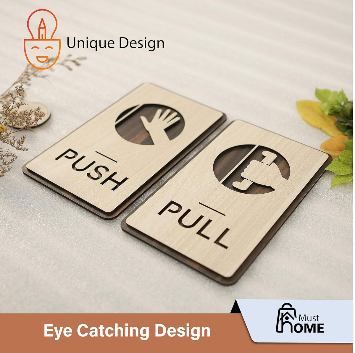 MustHome| Push pull stickers for door | 12x20 cm – Must Home